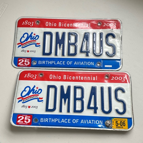 Other | Vintage Expired Ohio License Plates Personalized Dmb4us Dave ...